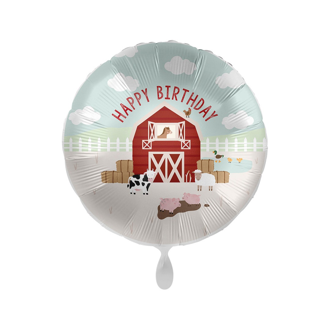 Farm Animal Happy Birthday Balloon 18in, Farm Balloons, Farm Animal ...