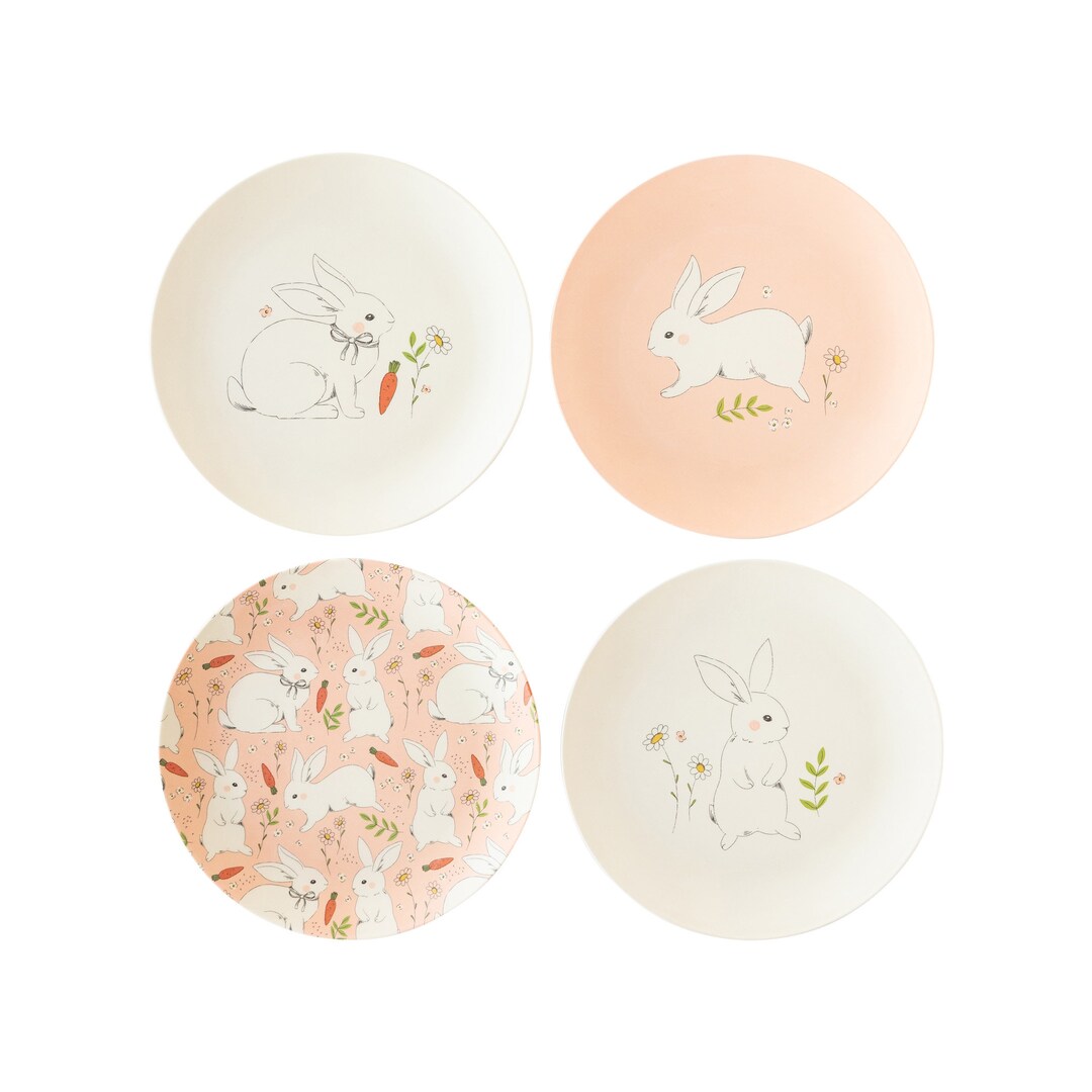 Reusable Easter Bunny Plates 4ct, Easter Plate Set, Eco-friendly Bamboo ...