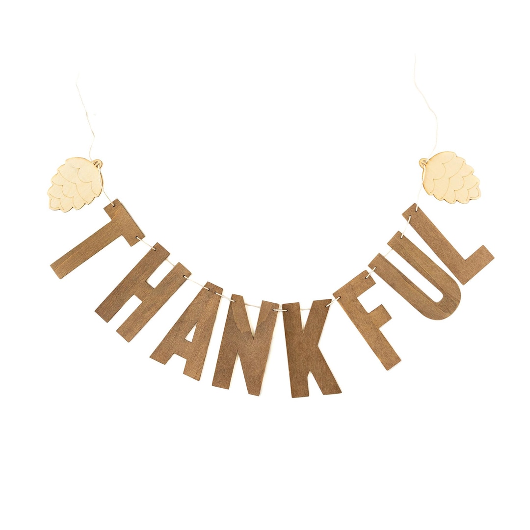 Wood Thankful Banner, Thanksgiving Banner, Thankful Wood Sign, Fall ...