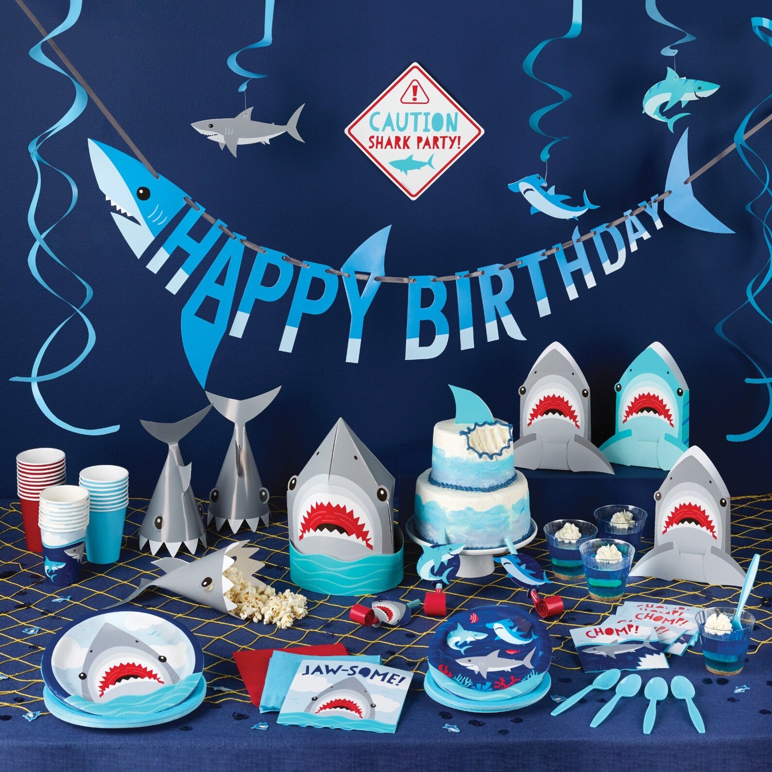 3D Shark Centerpiece, Shark Head Table Decoration, Shark Birthday Party ...