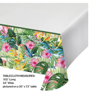 Hawaiian Party Tablecloth, Tropical Party Table Cover, Paper Tablecloth ...