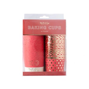 Red and Gold Valentine Baking Cups, XOXO Treat Cups, XOXO Candy Cups ...