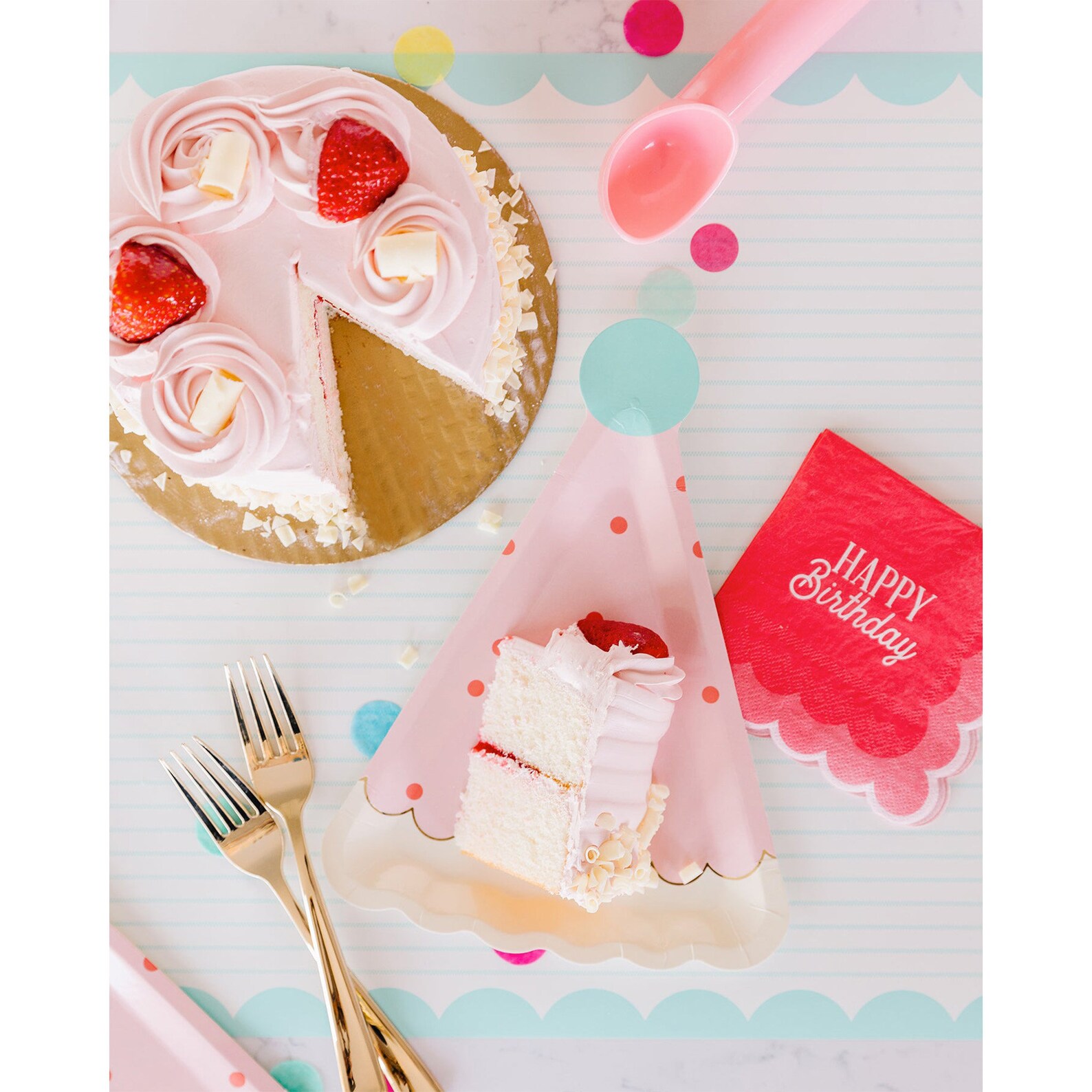 Pink Happy Birthday Pennant Cake Toppers Happy Birthday - Etsy