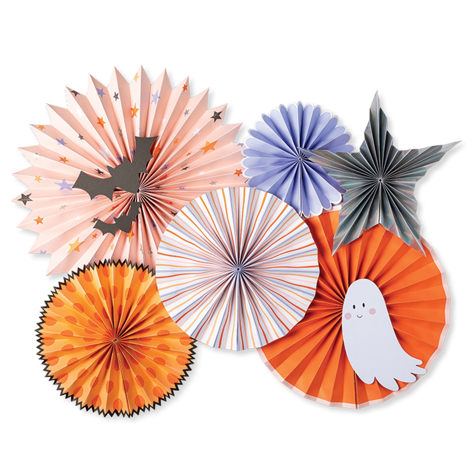 Orange and Pink Halloween Paper Fans Halloween Fans Paper - Etsy