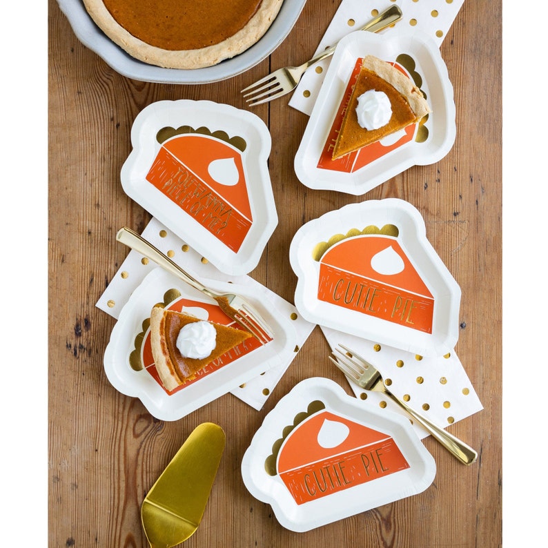 Pumpkin Pie Shaped Plates 8ct Thanksgiving Dessert Plates - Etsy