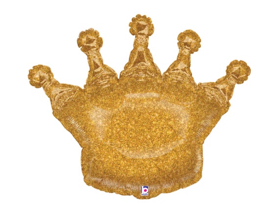 Gold Crown Balloon, Glitter Tiara Balloon, Royal Princess Balloon ...