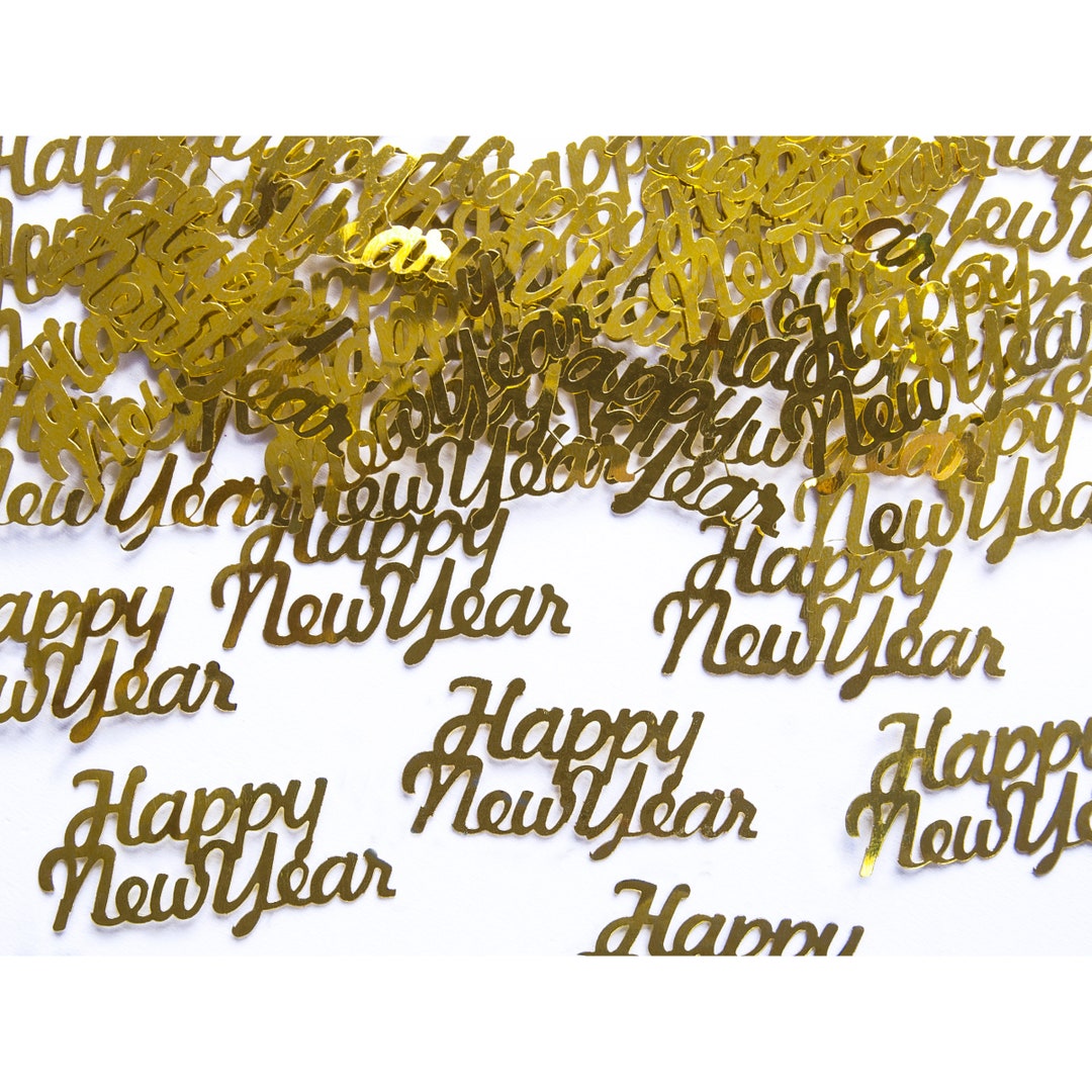 New Years Confetti, Happy New Year Confetti, Gold Foil Confetti, New ...