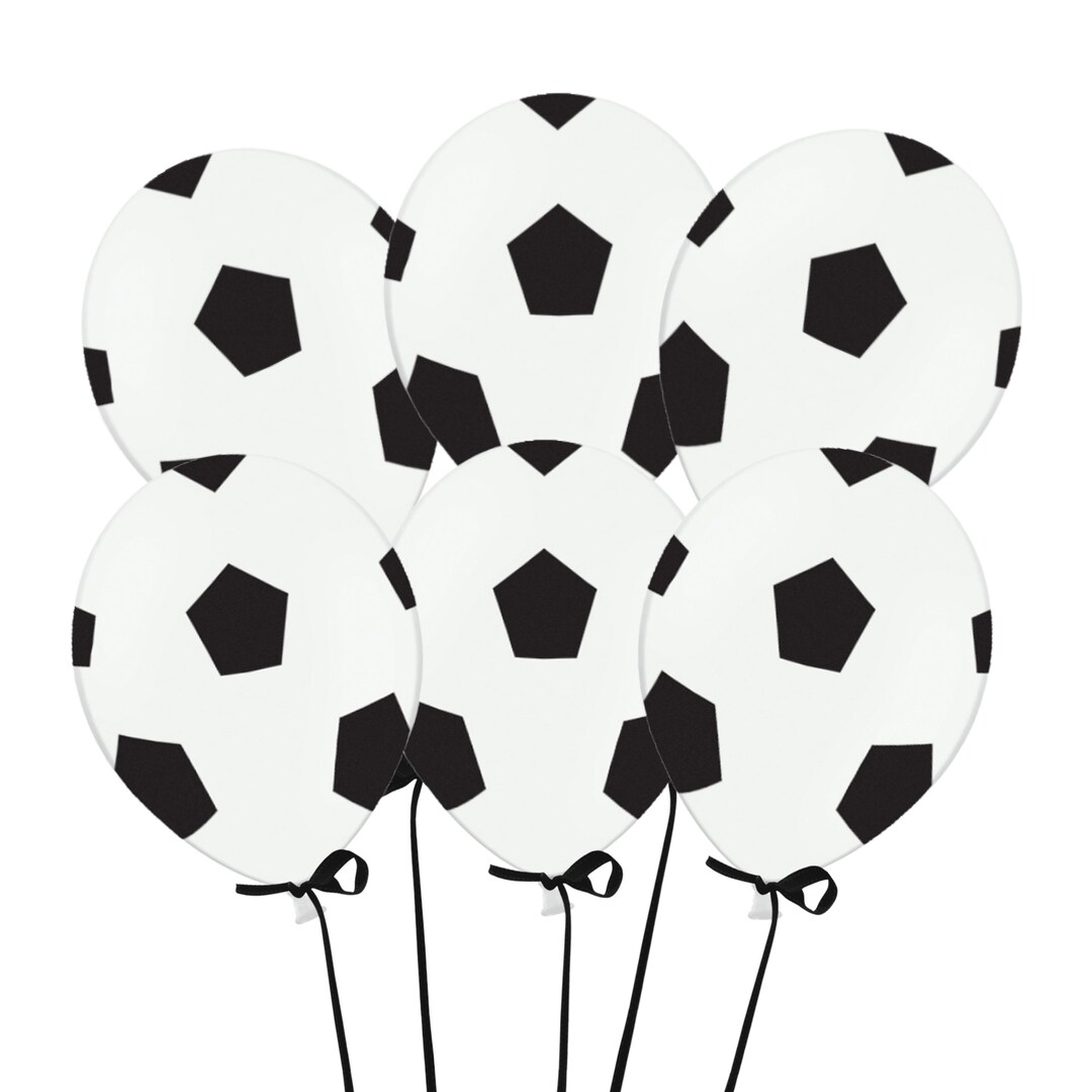 Soccer Balloons, 6 Soccer Birthday Party Balloons, Latex Soccer ...