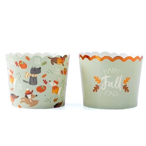 Fall Themed Cupcake Liners, Fall Baking Cups, Happy Fall Y'all Treat ...