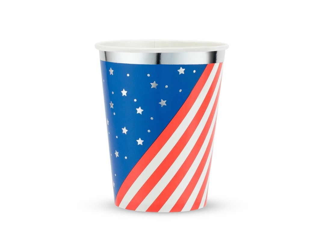 4th of July Cups Disposable 8ct, July 4th Cups, Patriotic Tableware for ...