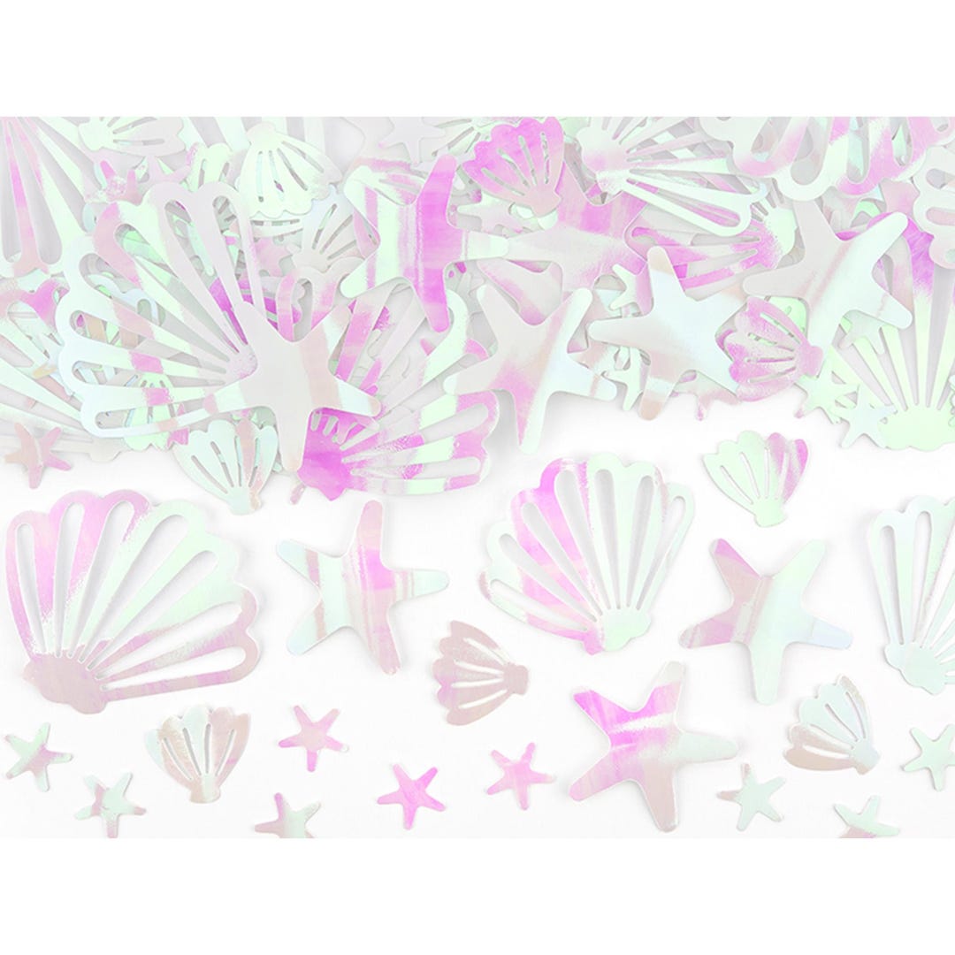 Iridescent Under the Sea Confetti 8oz, Mermaid Confetti, Seashell ...