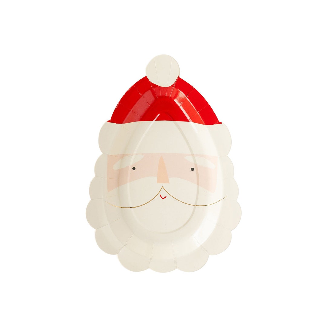 Santa Shaped Plates 8ct, Santa Claus Plates, Christmas Paper Plates ...