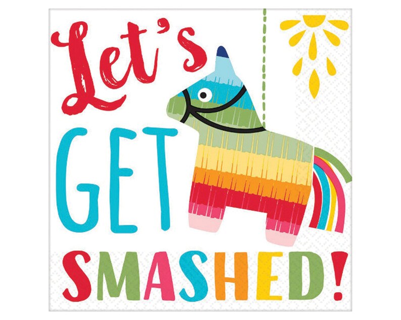 Pinata Cocktail Napkins Fiesta Beverage Napkins Fiesta Party | Etsy