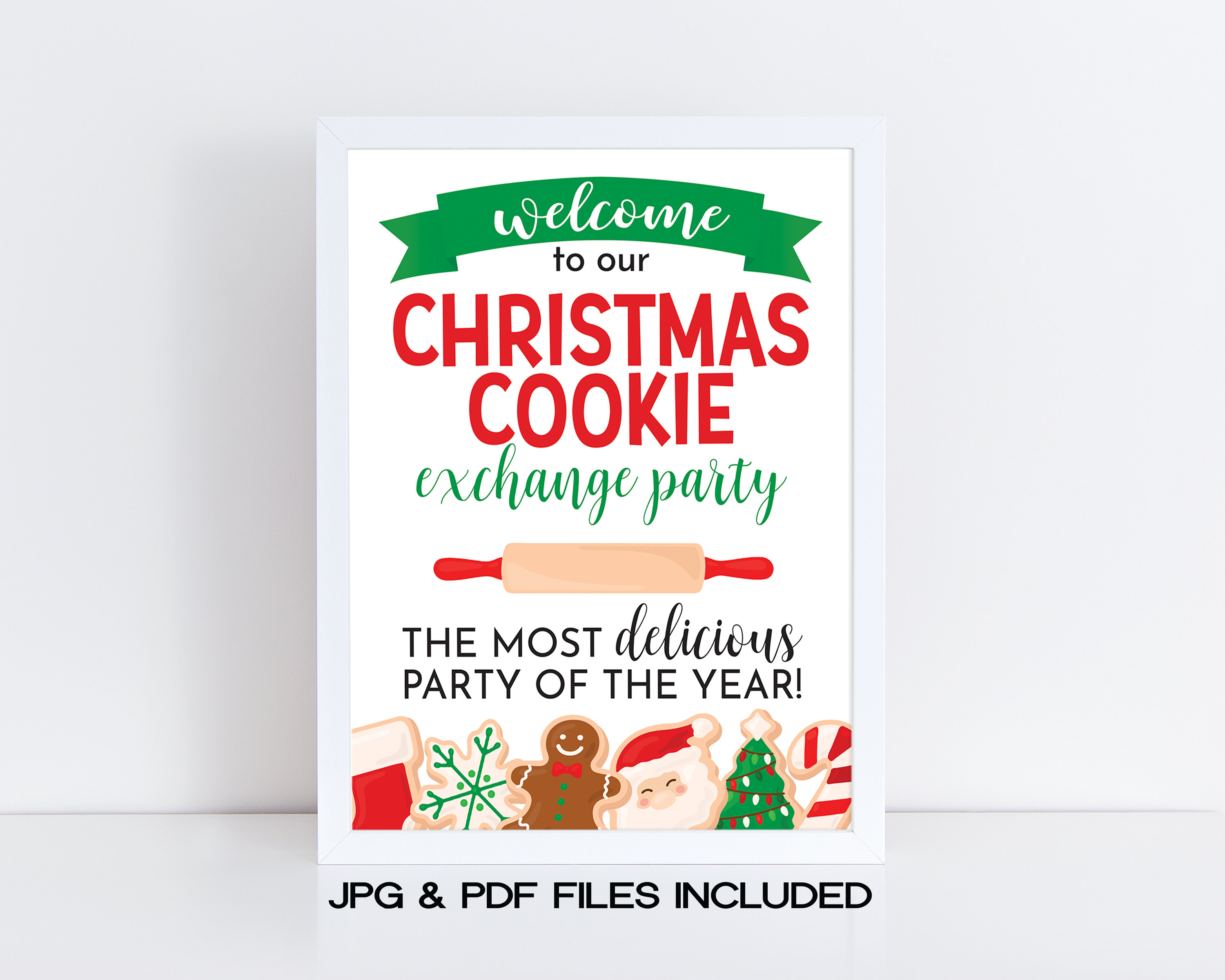 Christmas Cookie Party Sign Cookie Swap Party Decorations | Etsy