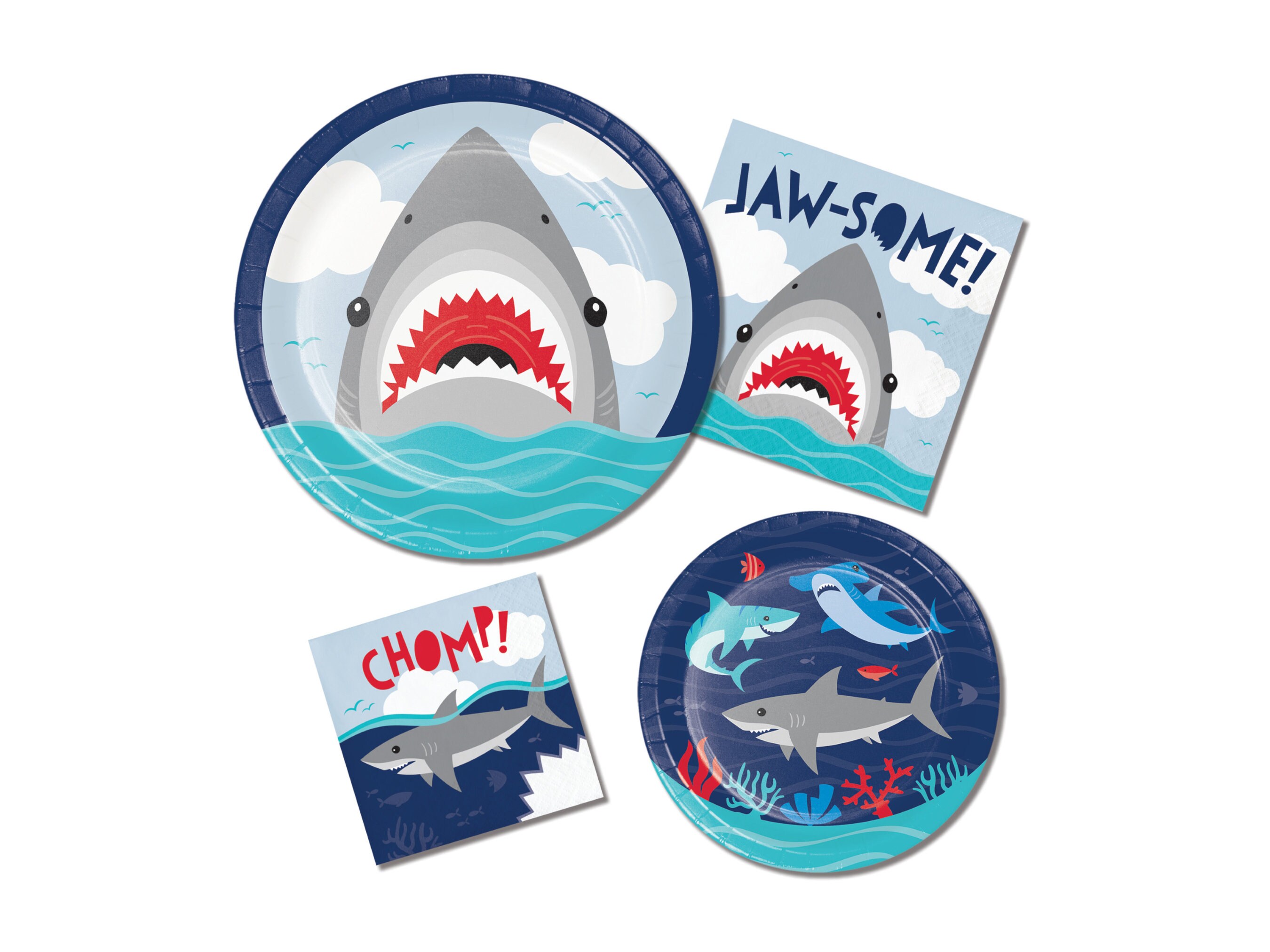 Shark Attack Plates Shark Dessert Plates Shark Party Plates | Etsy