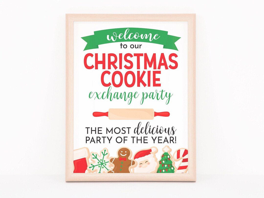 Christmas Cookie Party Sign, Cookie Swap Party Decorations, Cookie ...