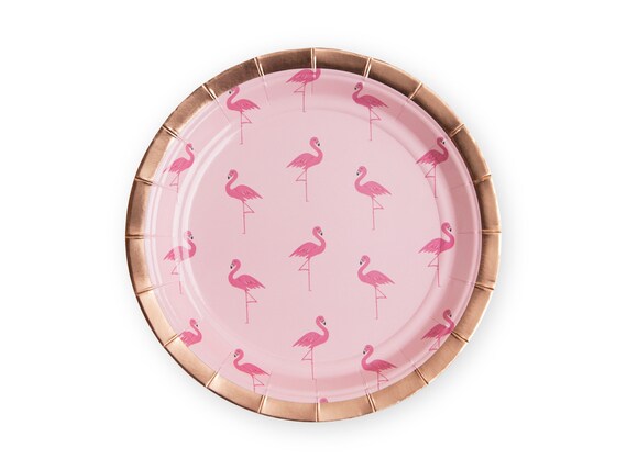 Pink Flamingo Dessert Plates 8ct, Tropical Plates, Flamingo Birthday ...