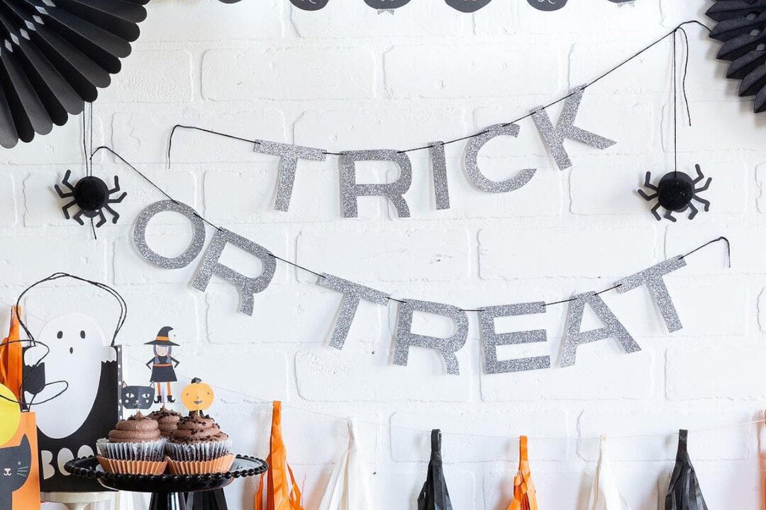 Halloween Trick or Treat Banner Halloween Banner Halloween - Etsy
