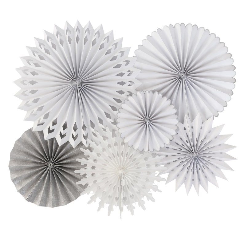 Winter White Paper Fans Winter Wonderland Baby Shower White - Etsy