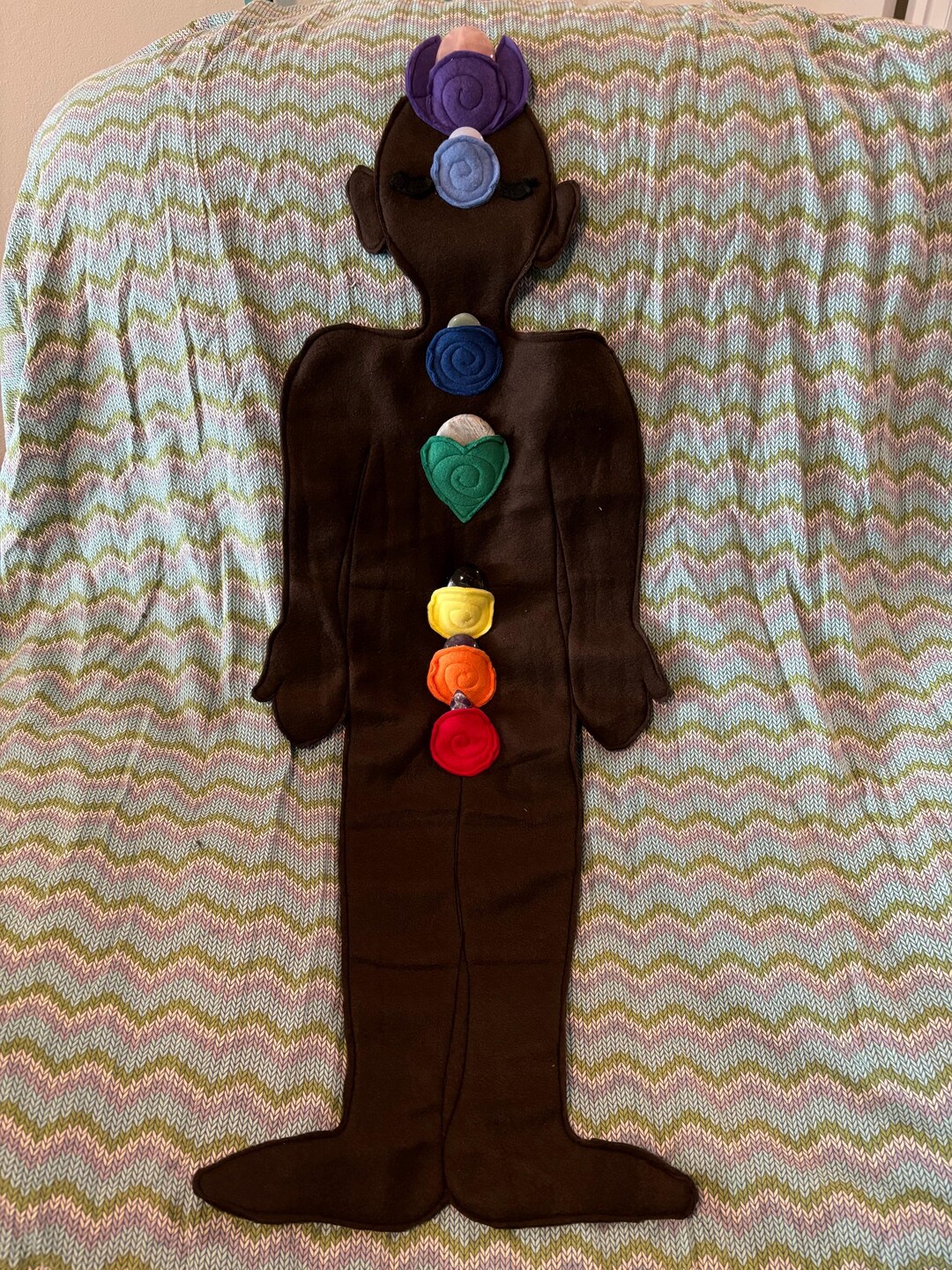 Reiki Distance Healing 36” Energy Grid Mat Doll With 7 Chakra Pockets ...