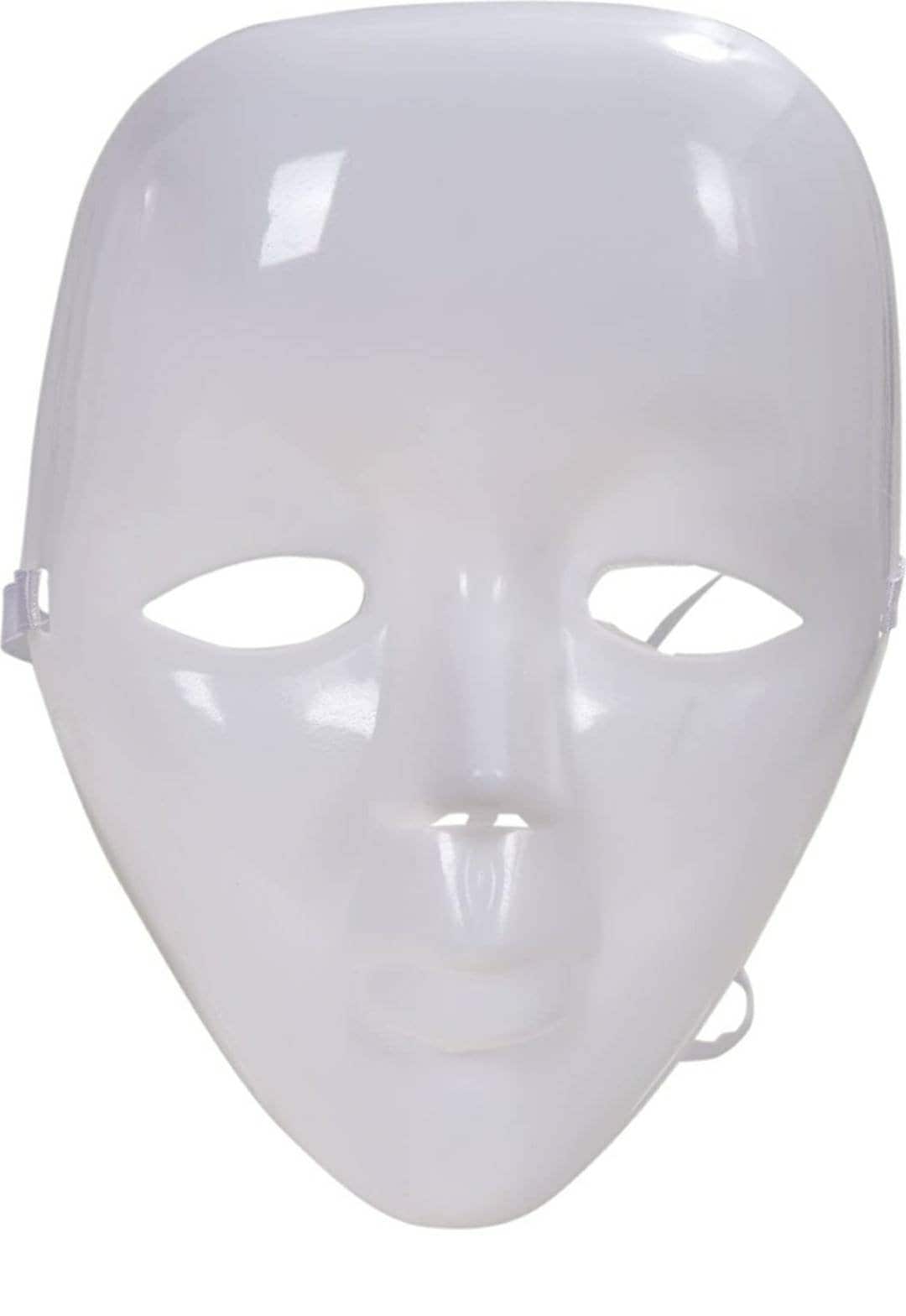 Blank white costume mask white unisex cosplay Halloween - Etsy 日本