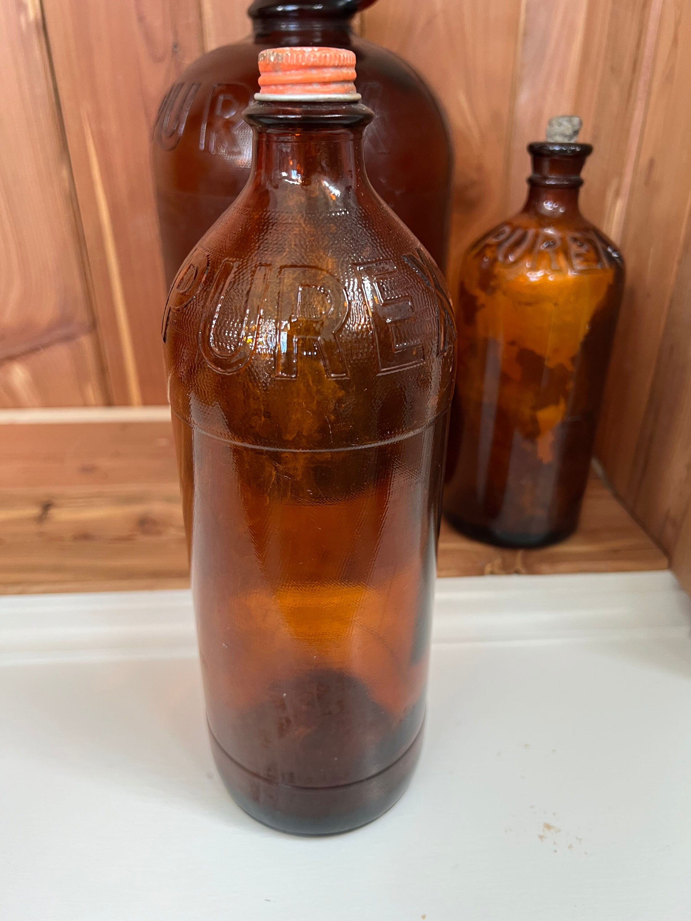 Vintage Purex Bleach Brown Glass Bottles / Gallon Jug Amber - Etsy