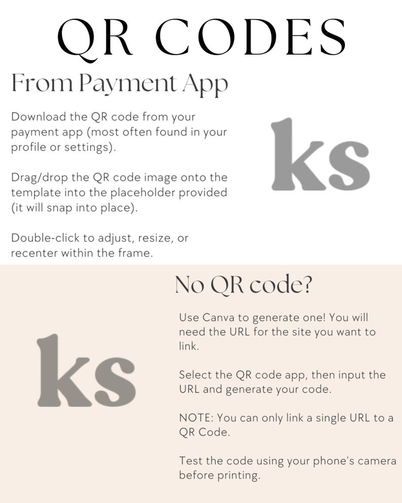 Editable Scan to Pay Sign: QR Code Payment Template (canva DIY Digital Download - Etsy