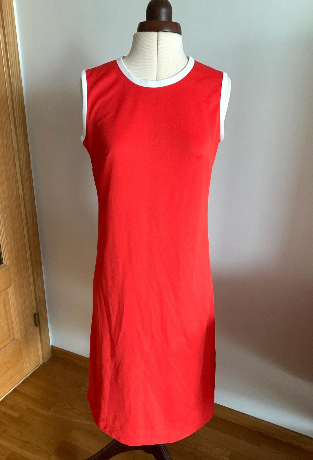 Sleeveless 1960/70 Hobnobber Naturally Vintage Dress Bright Red With ...