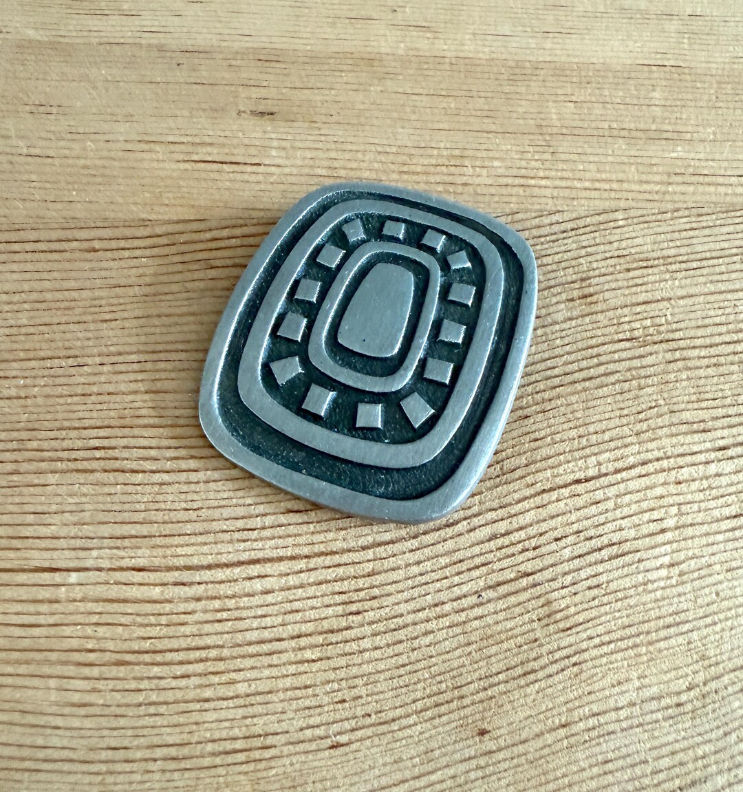 Swedish Modernistic Pewter Brooch Marked Erik Fransson 1956 Rectangular ...