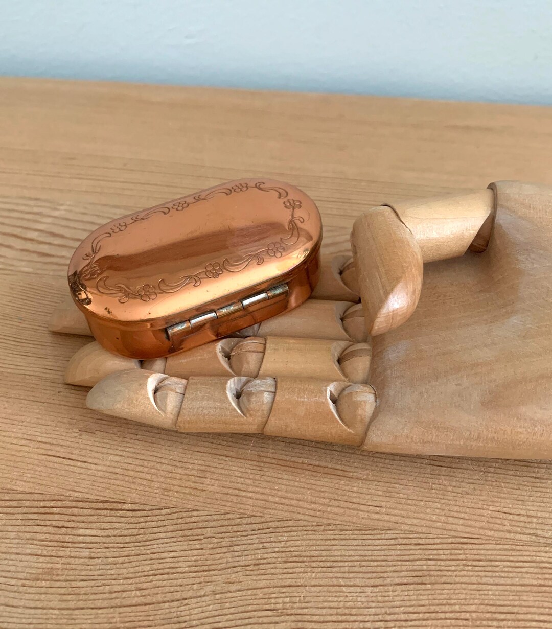 Swedish Vintage Copper Snuff Box With Engraved Decor - Etsy