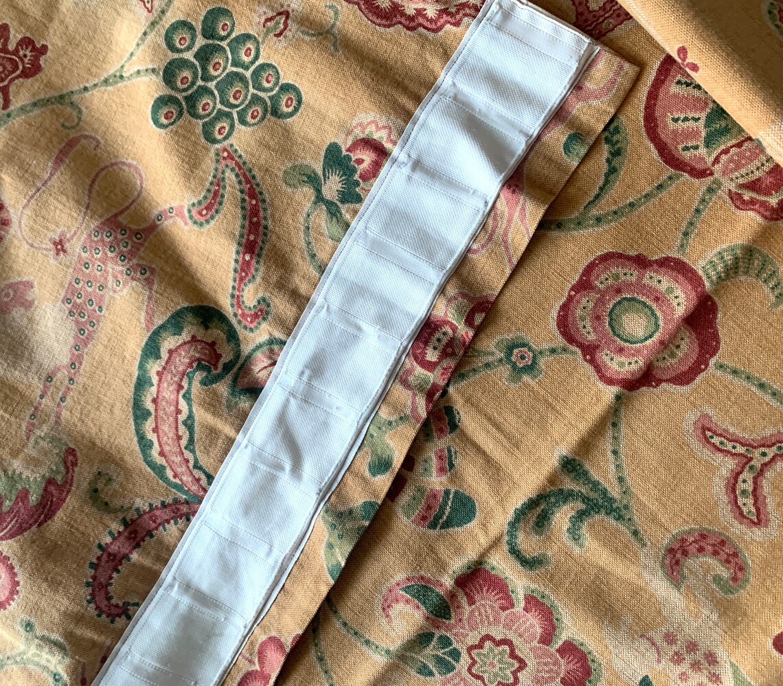 Jay Yang Drapery With Heading Tape Screenprinted Folklore Fabric Flora ...