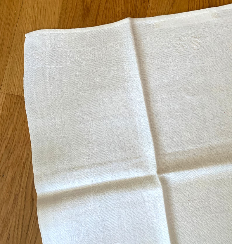 2 Vintage Linen Kitchen Towels With FS Monogram White Linen Lozenge ...