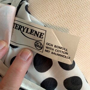 Sleveless Martinette Polka Dot Dress White Black A-line 1970's Made in ...