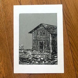 Vintage Art Silkscreen Print Signed Öhman 1974 Swedish Artist Old Barn ...
