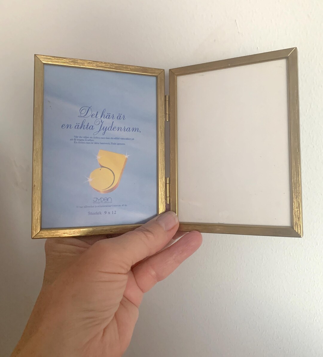 1960s Vintage Double Folding Hinged Photo Frame Small Bifold Brass ...