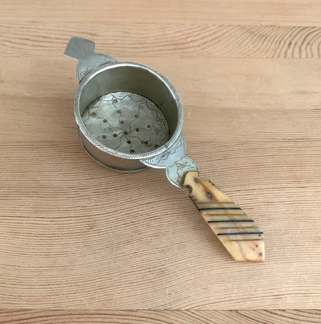 Antique Swedish Sami Tea Strainer With Carved Bone Handle Nordic ...
