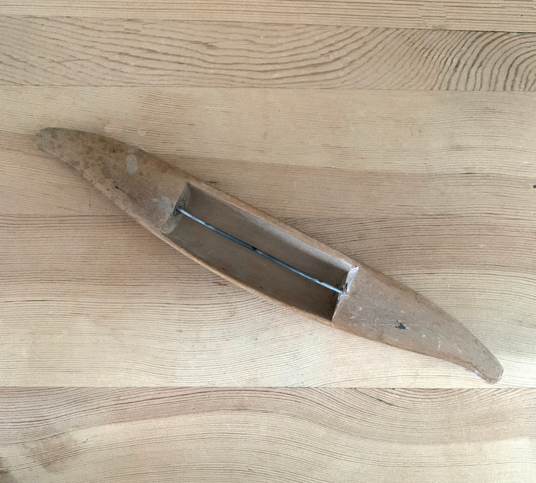 Antique Swedish Weaving Shuttle Closed Bottom Boat Shuttle With Bobbin ...