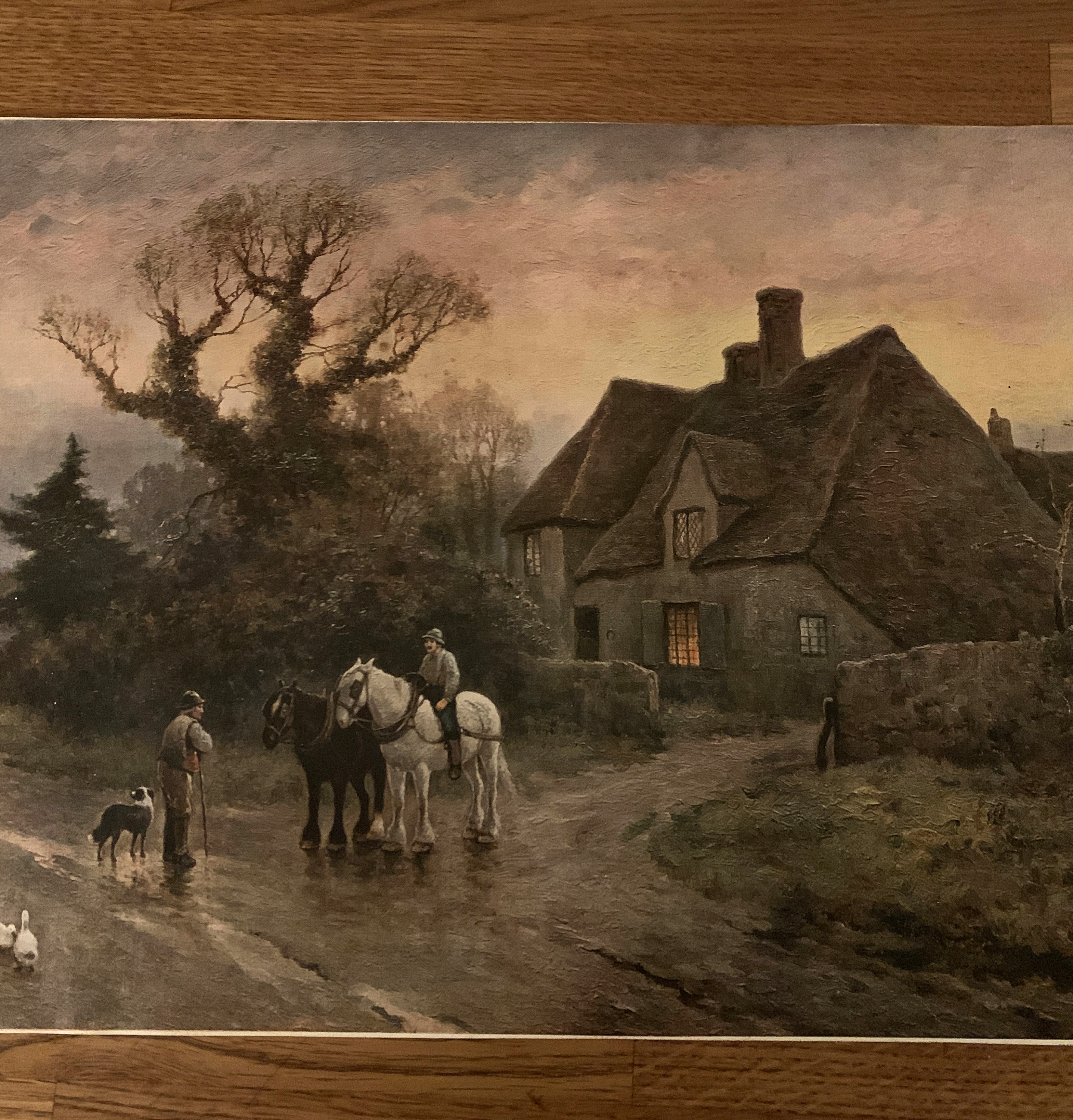 Vintage Art Print JW Gozzard the Toils of Day Are Over British Artist ...