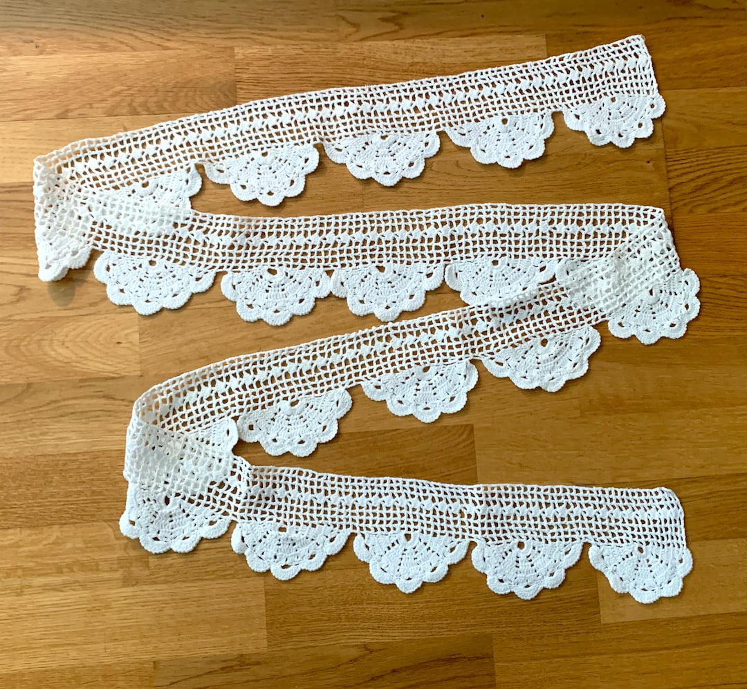 Swedish Hand Crocheted Vintage Lace Trim Kitchen Home Decoration ...
