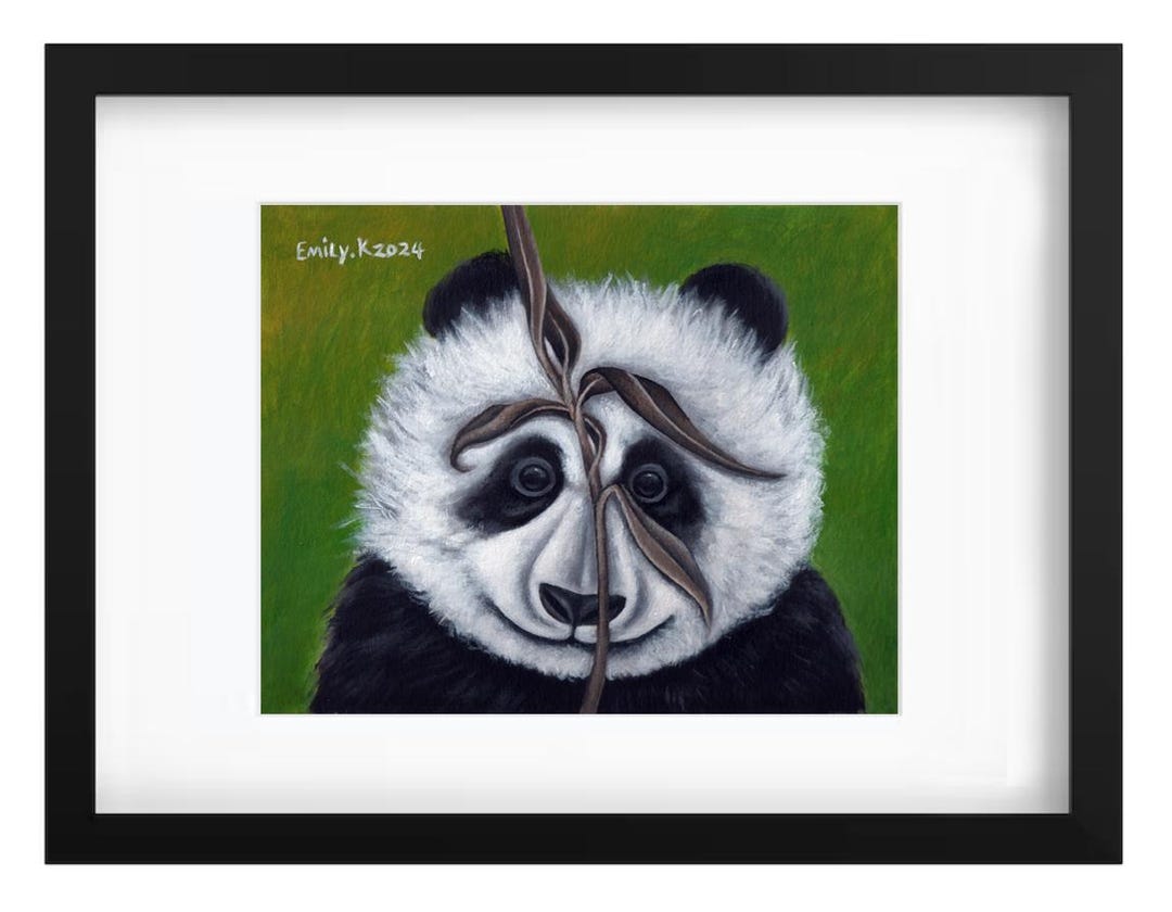Original Painting, Animals, Animal Portraits,panda, Panda Gift, Panda ...