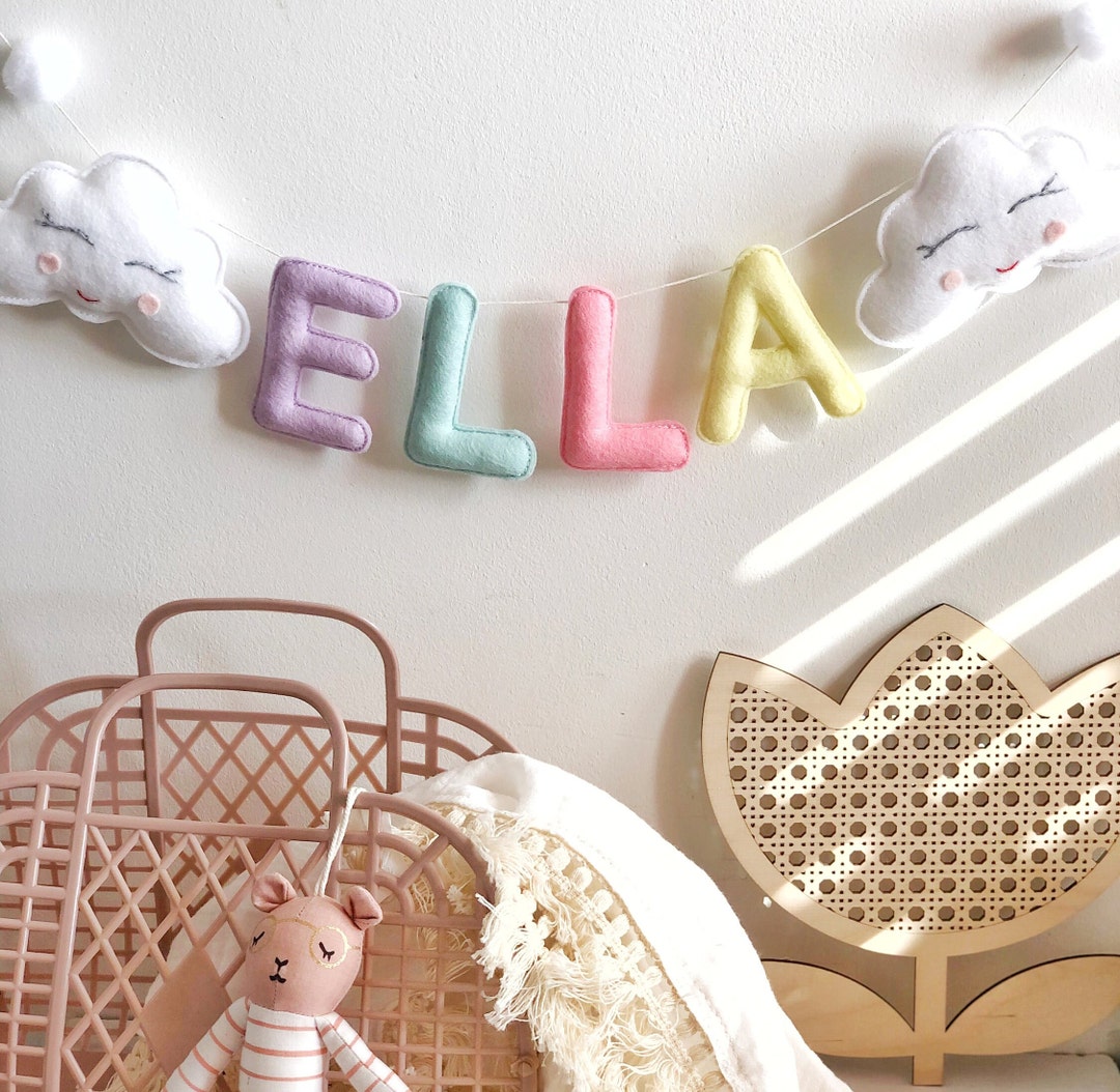 Personalized Felt Name Banner for Nursery Decor Custom Baby Name ...