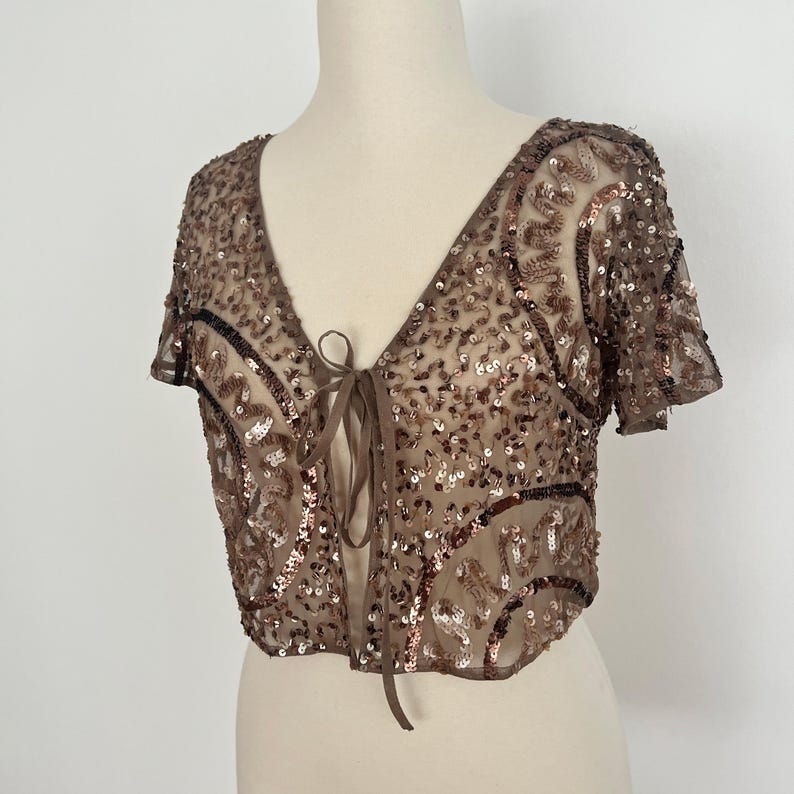 Sheer Mesh Sequin Bolero With Spiral Figures - Etsy