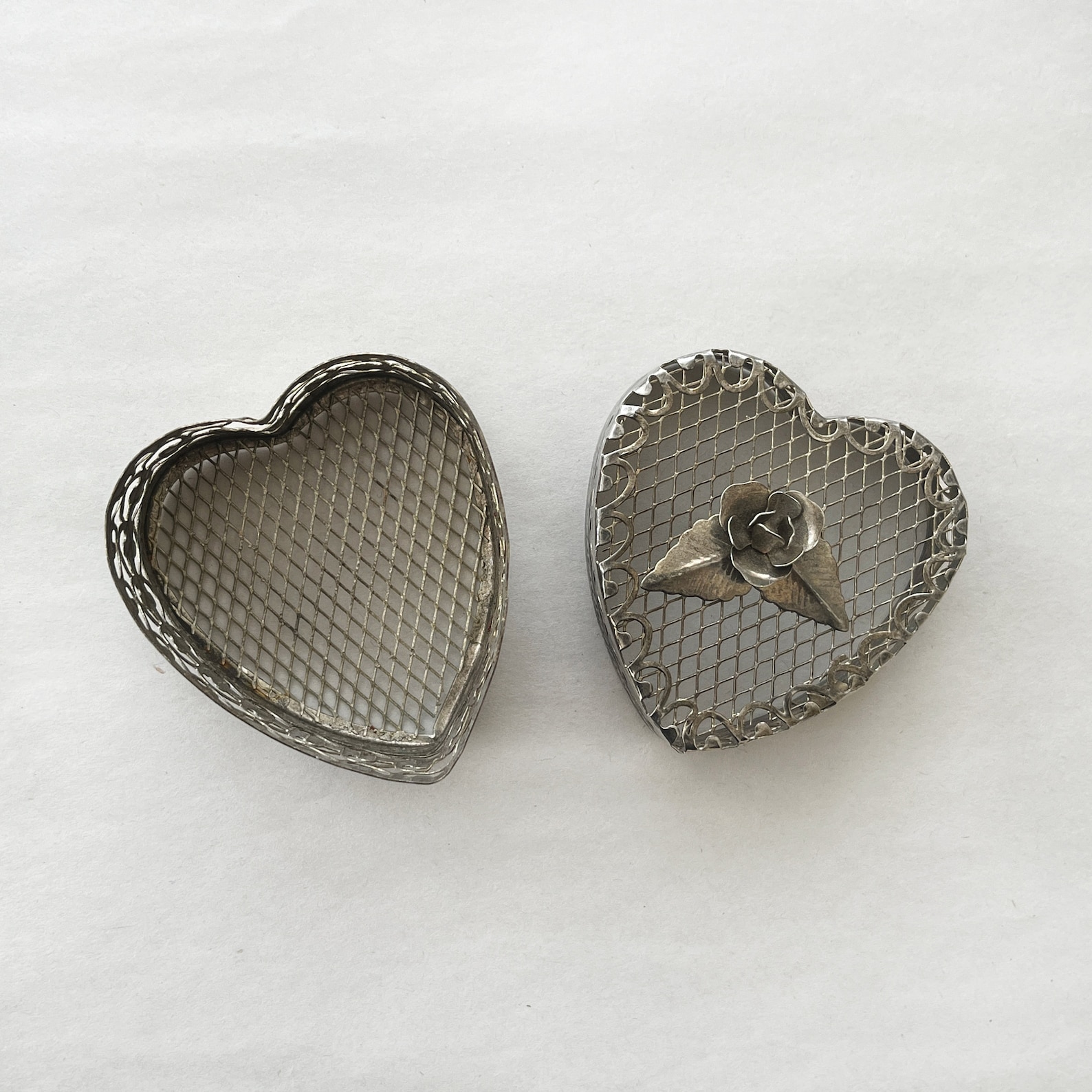 Vintage Heart Shaped Metal Box - Etsy