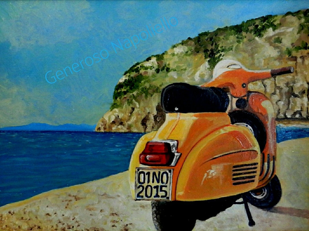 Vintage Vespa -limited Edition PRINT of Original Painting by Generoso ...