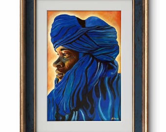 Berber Man Red Limited Edition PRINT of Original Painting by Generoso ...