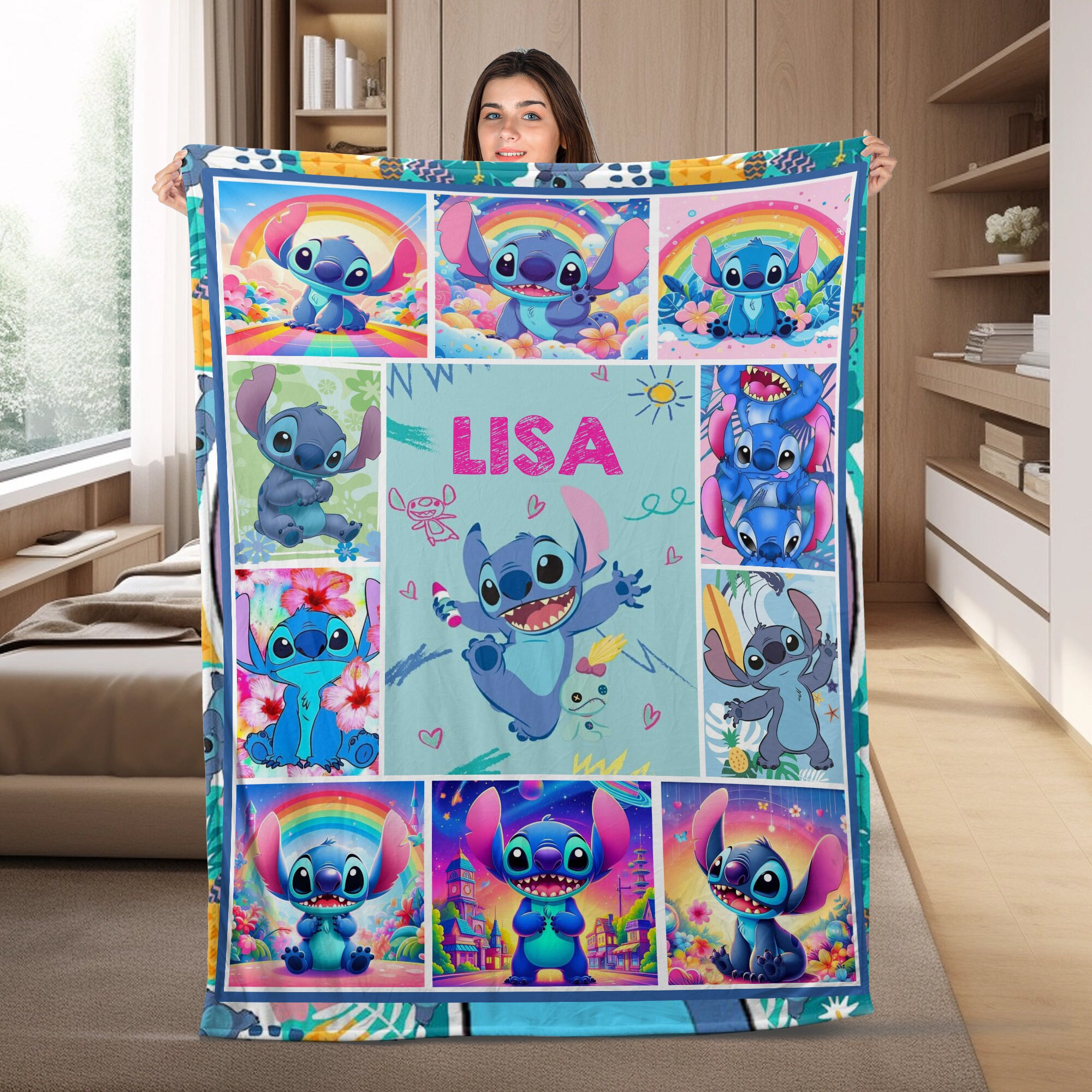 Personalized Stitch Blanket Lilo Stitch Blanket Stitch Birthday Gifts ...