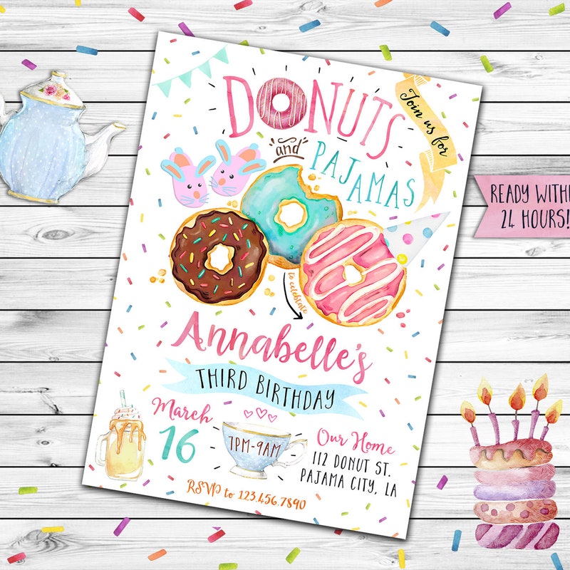 Donut Invitation - Etsy