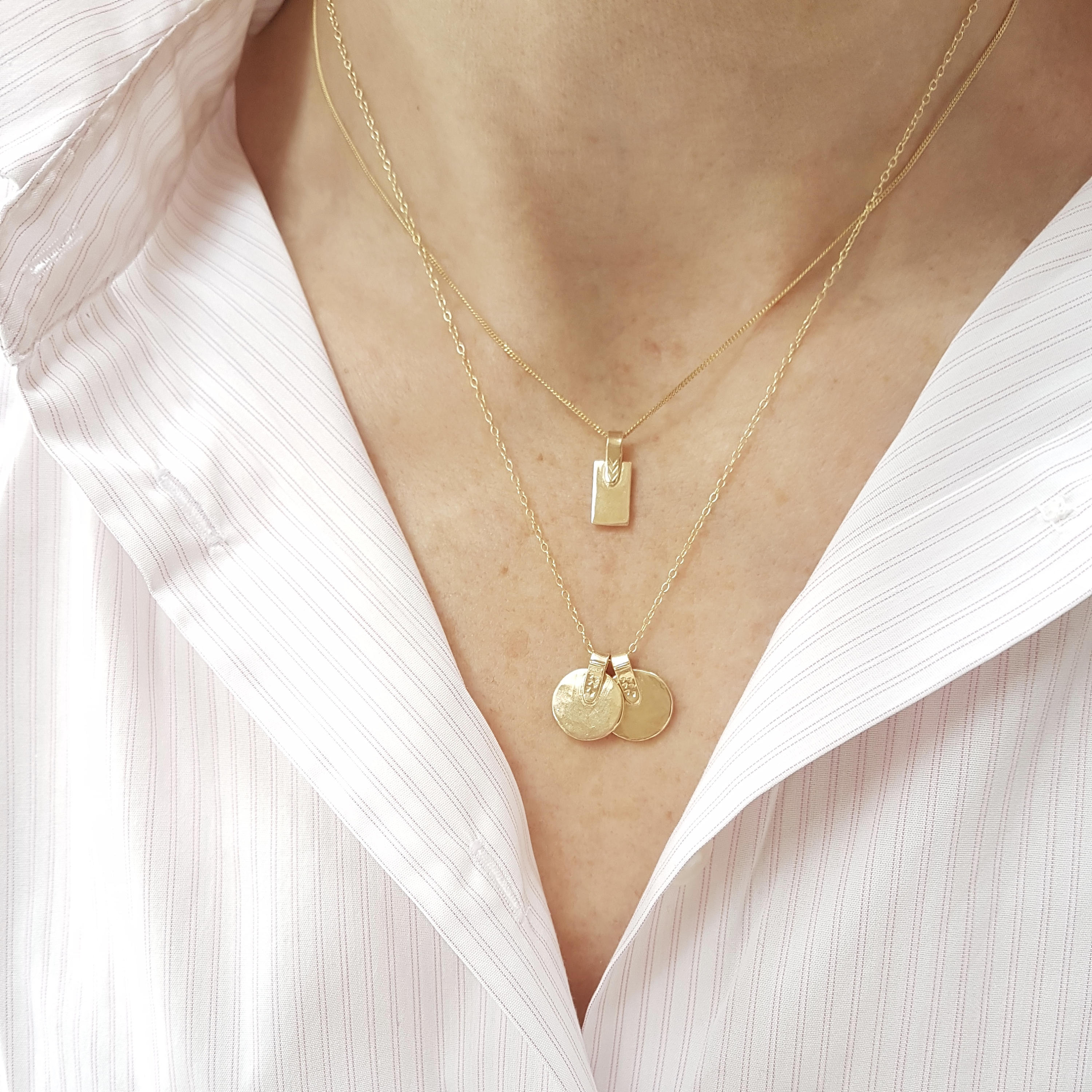 Round Gold Strap Necklace - Etsy UK