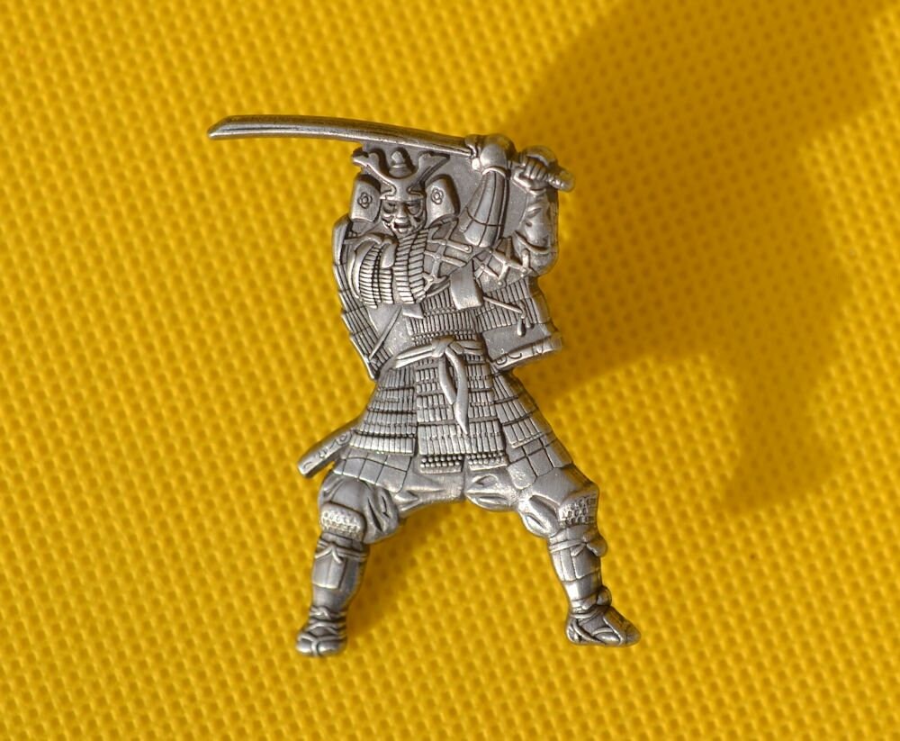Japanese Samurai Warrior With Katana Blade Pin 2 Color - Etsy