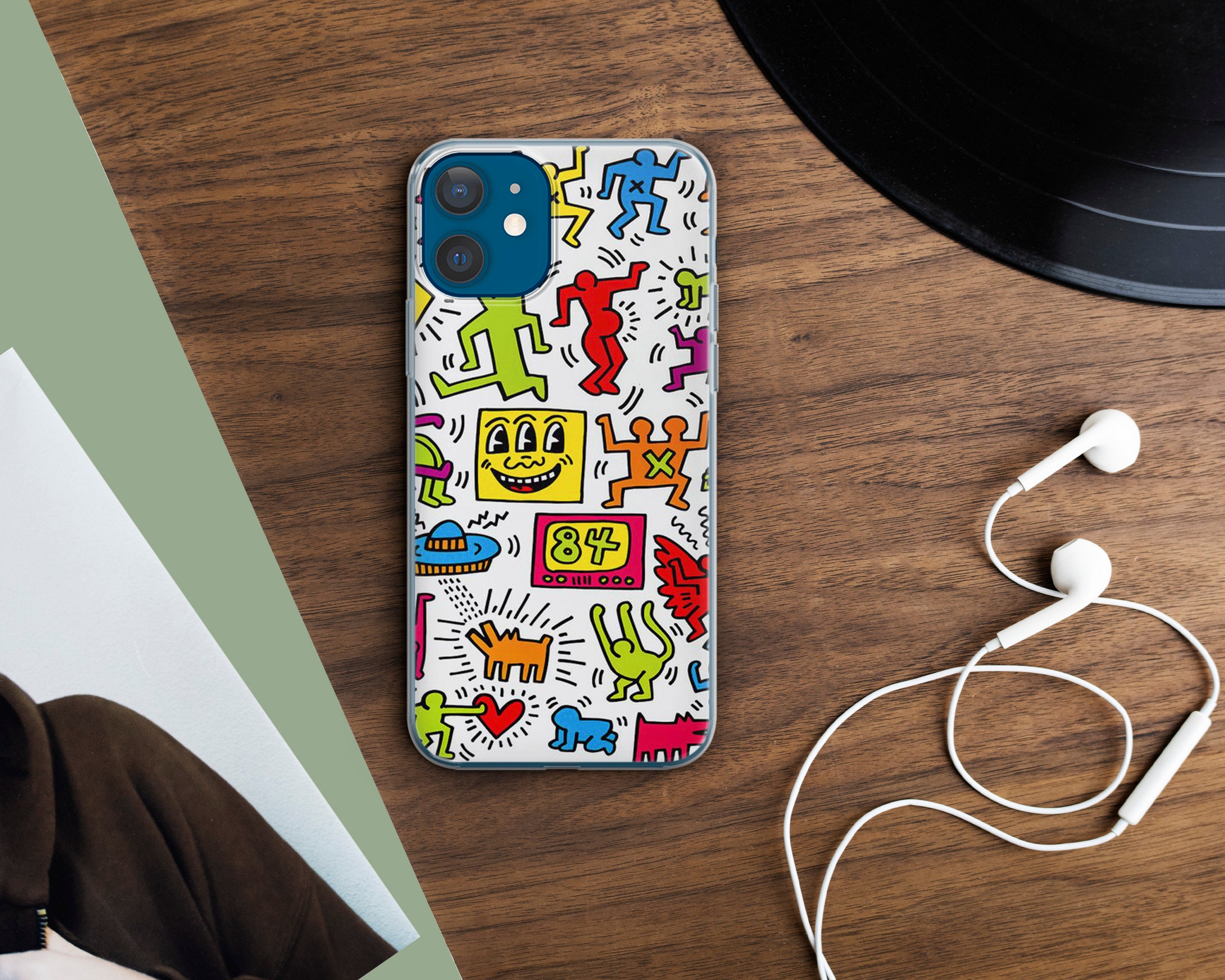 Keith Haring Art Phone Case, Abstract Cover for iPhone 13, Xs, Xr, 11 ...